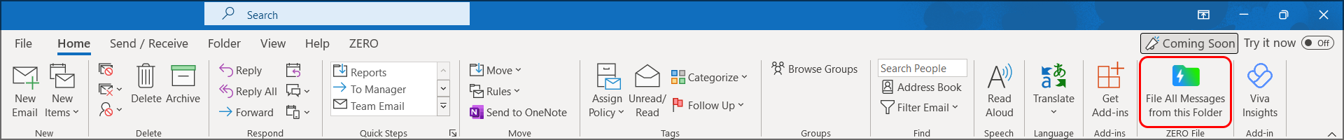 Filing to iManage – ZERO
