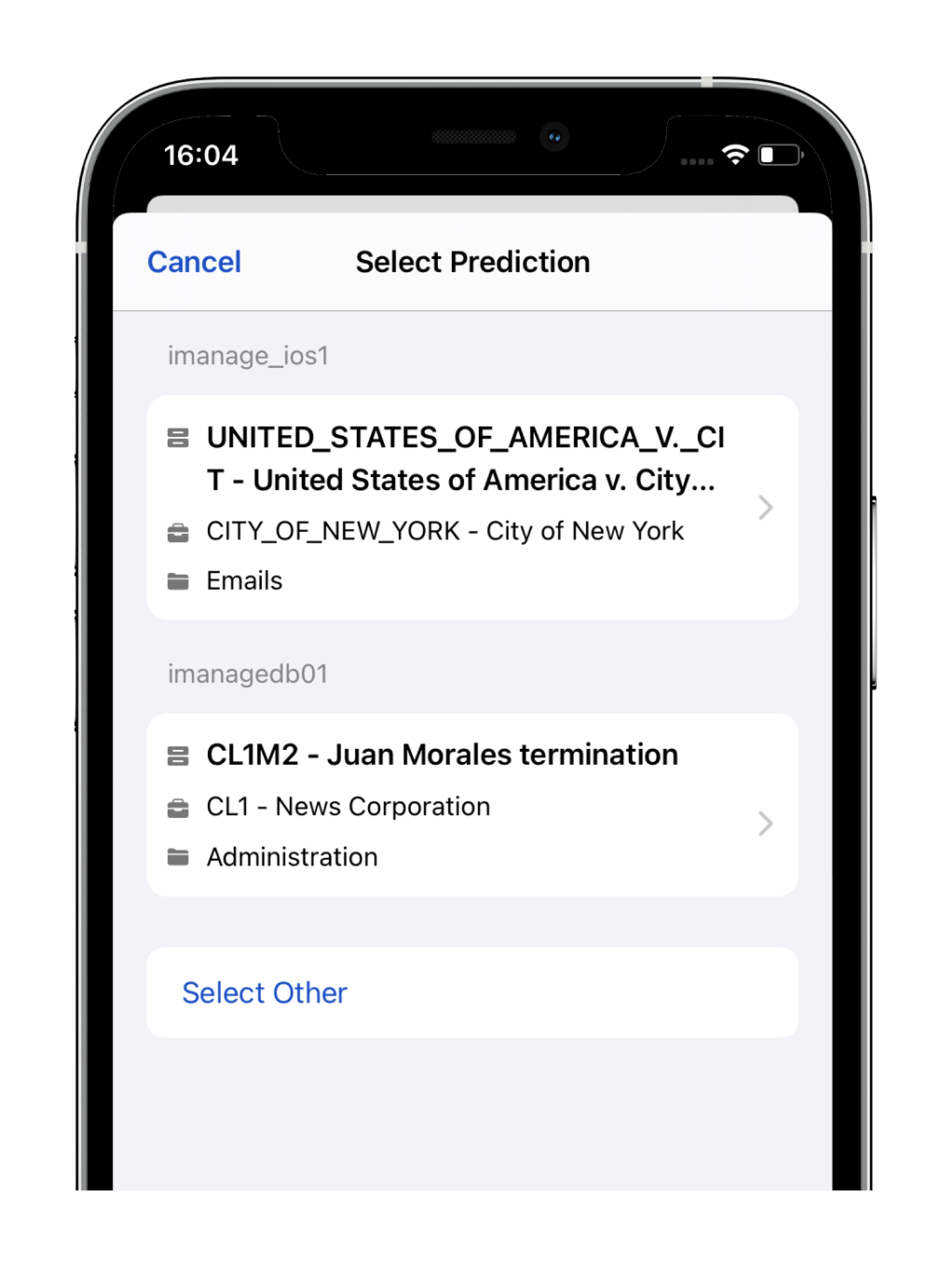 iManage Integration – ZERO