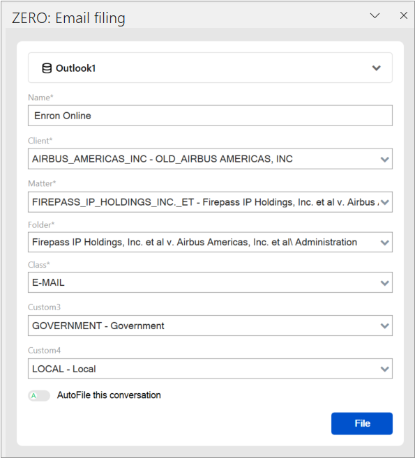 Filing to NetDocuments – ZERO
