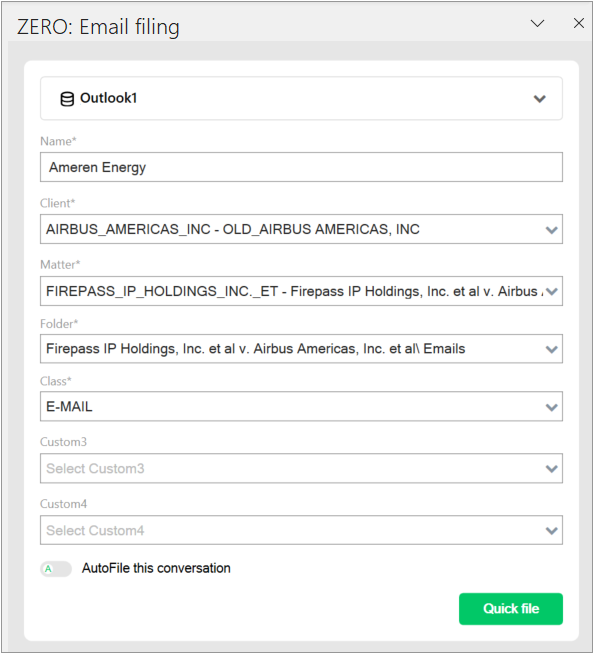 Filing to NetDocuments – ZERO