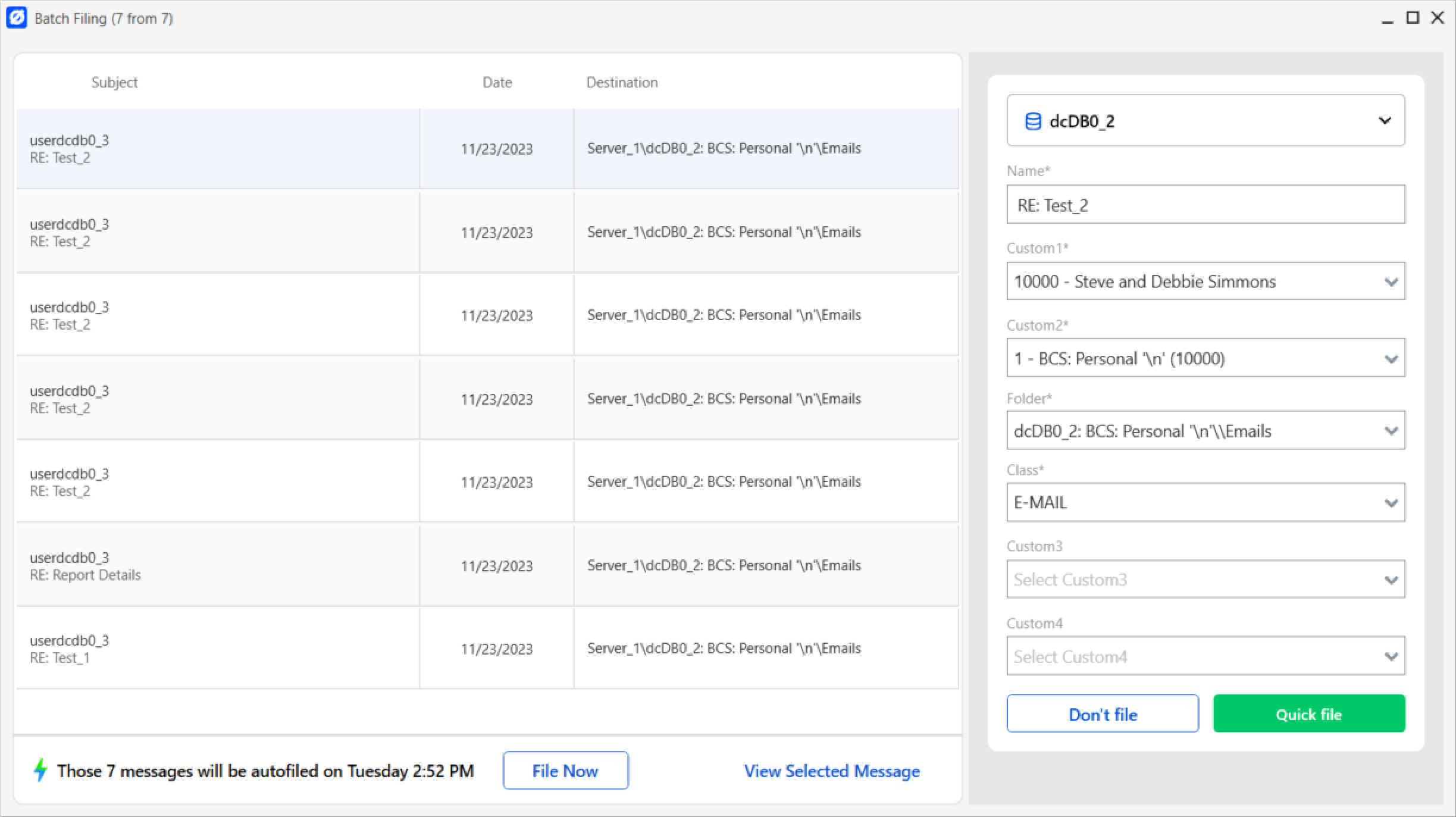 Filing to iManage – ZERO