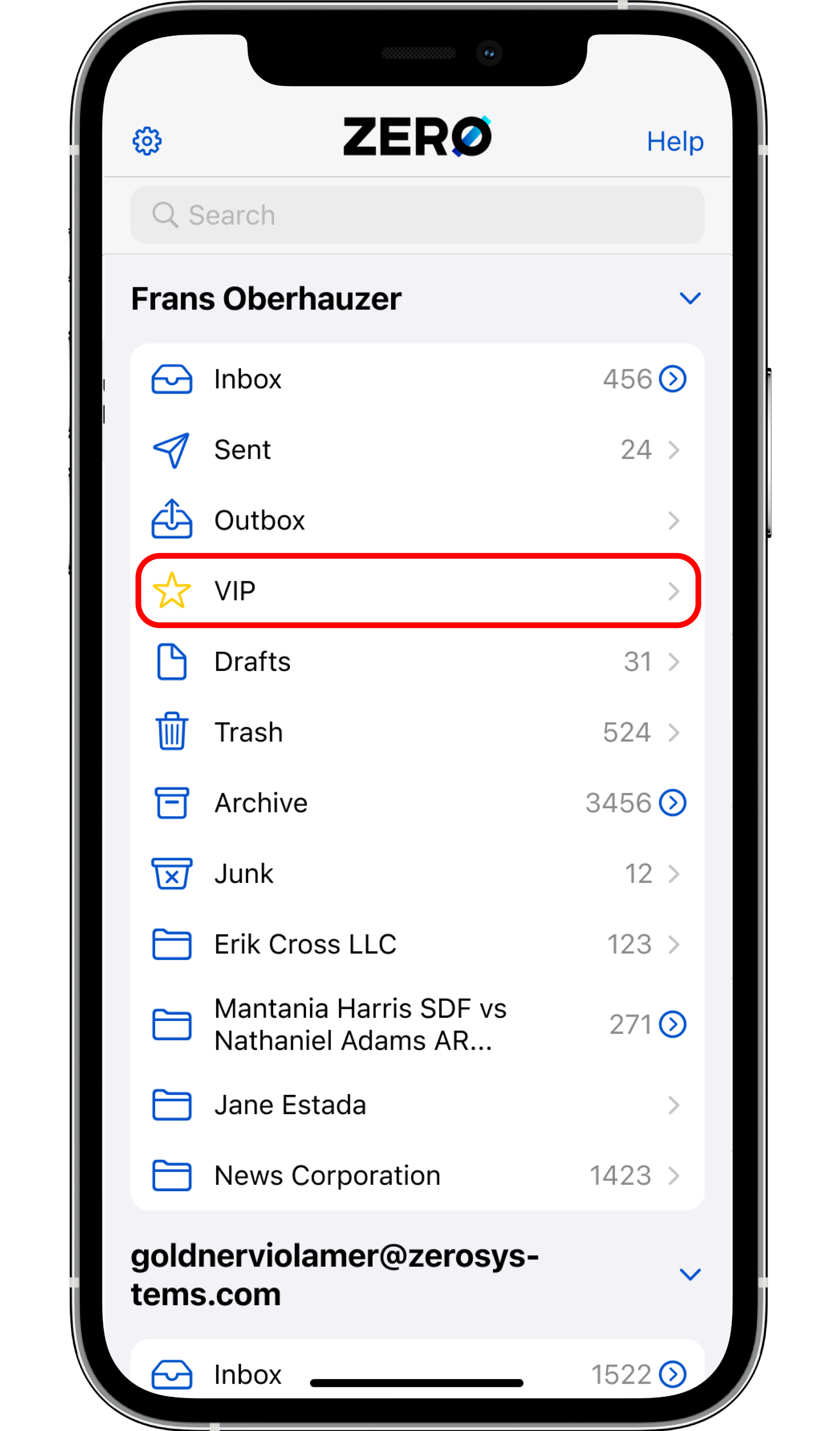 VIP Contacts – ZERO