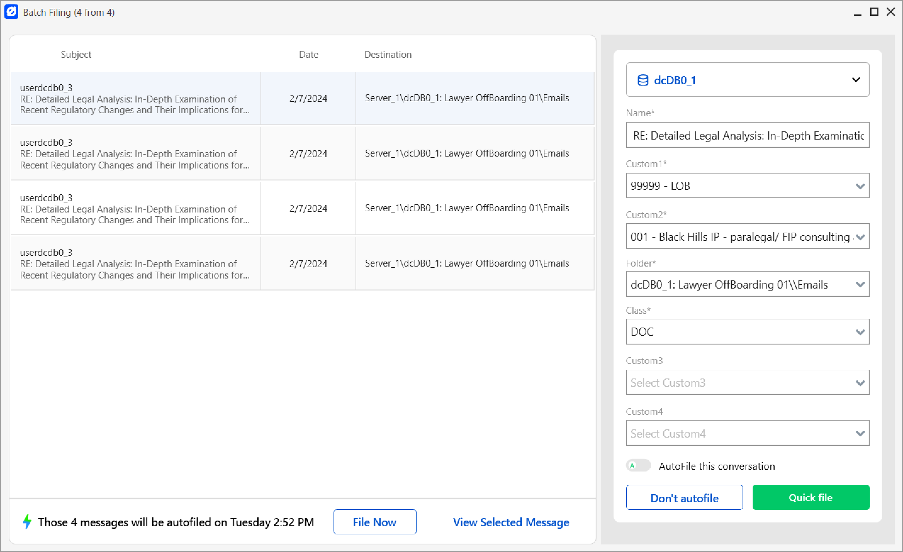 Filing to NetDocuments – ZERO