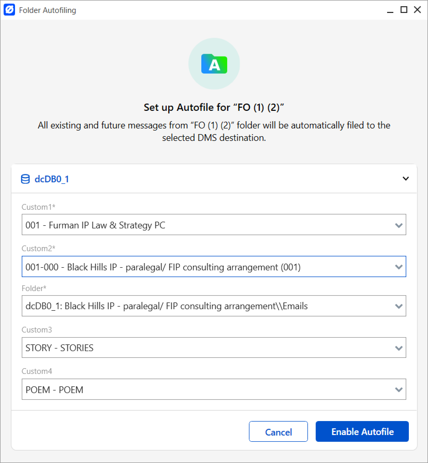 Filing to iManage – ZERO