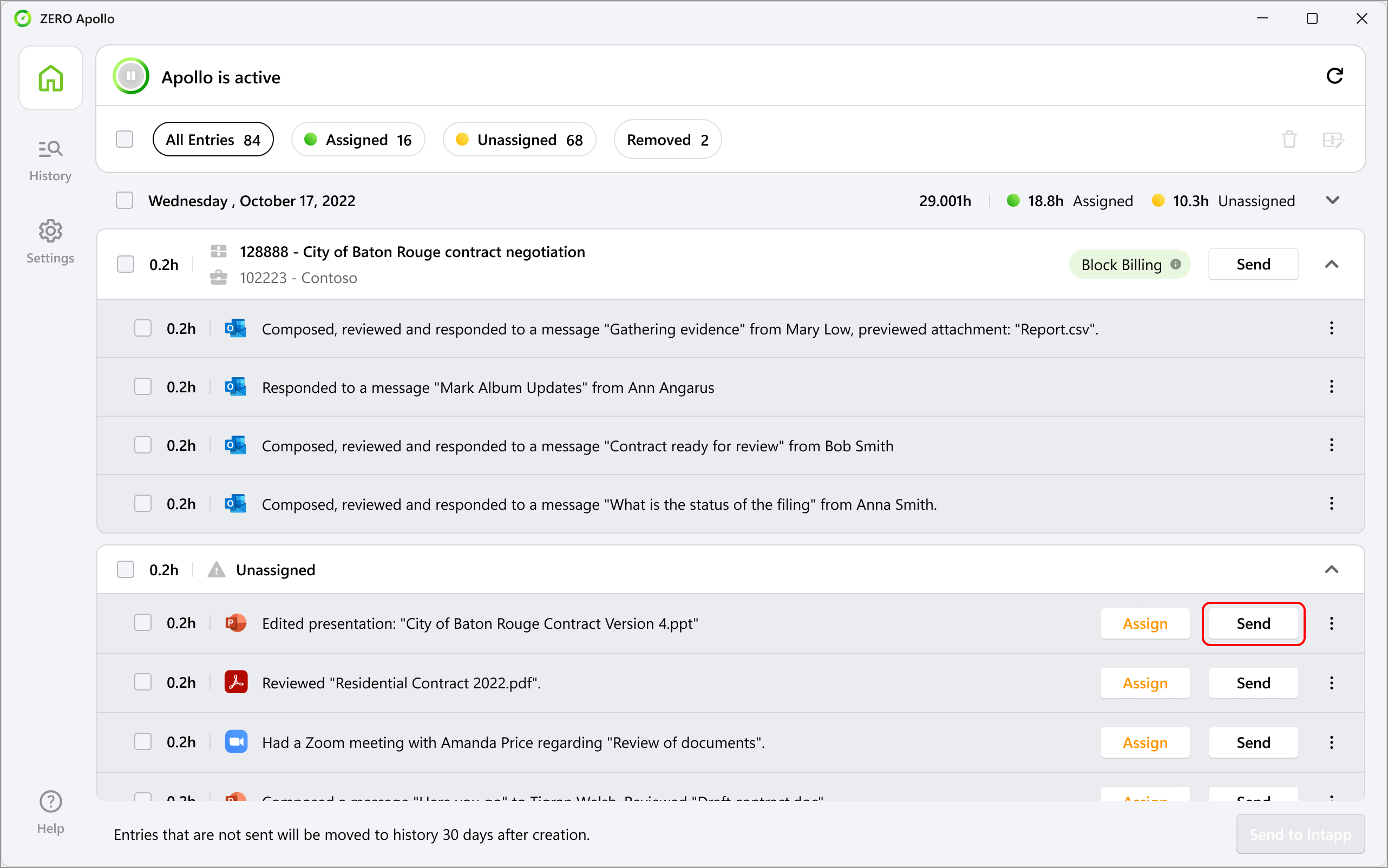 Integration with Intapp Time – ZERO