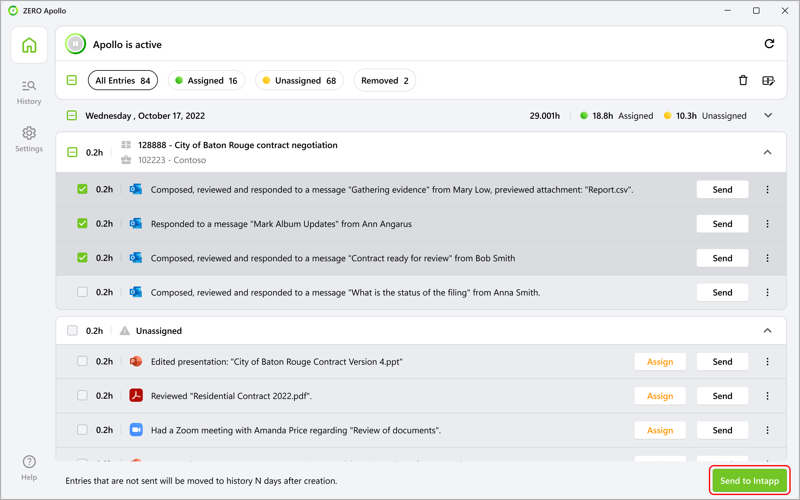 Integration with Intapp Time – ZERO