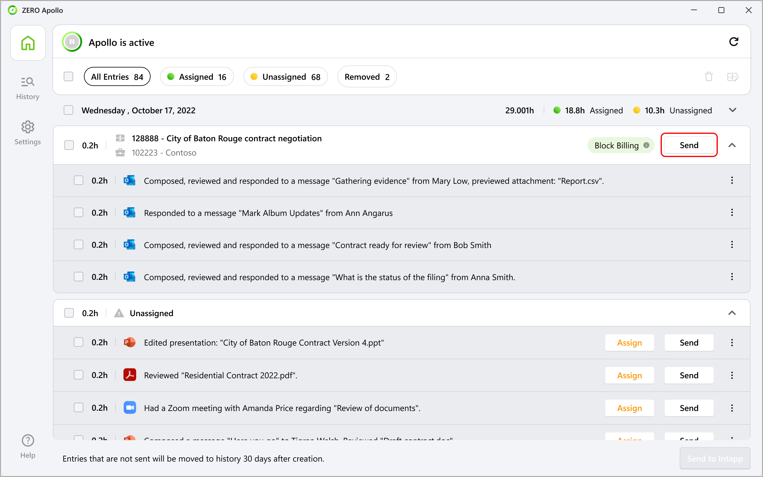 Integration with Intapp Time – ZERO